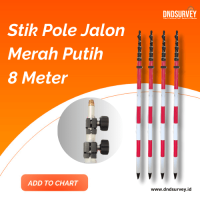 Stik Pole Jalon Merah Putih 8 Meter | DND Survey Bandung